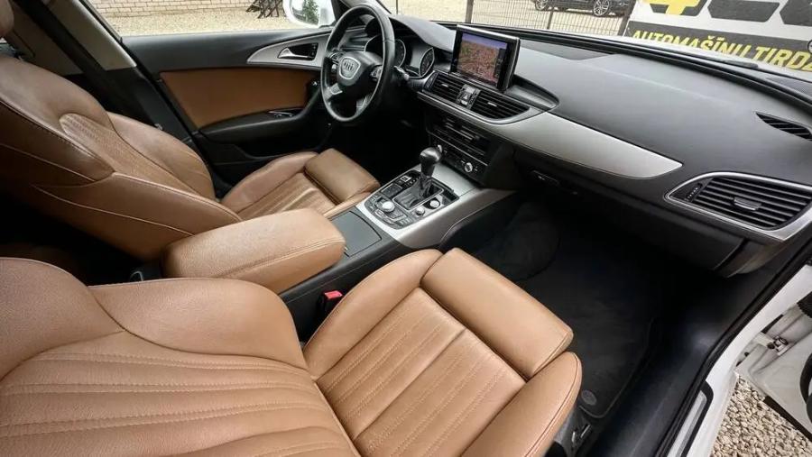 White Audi A6 2013 in Rezekne, with an engine capacity of 3.00 L and mileage of 239 thousand km for 8990 €, photo 15 on AUTOMOTO.COM.LV