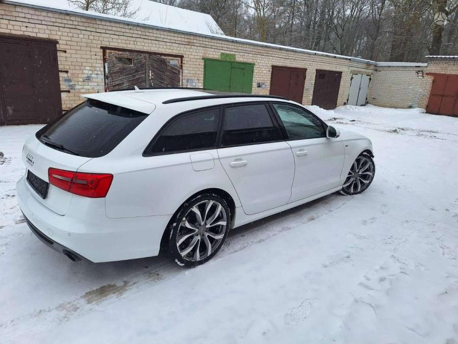 White Audi A6 2014 in Prienai, with an engine capacity of 2.97 L and mileage of 264 thousand km for 7600 €, photo 16 on AUTOMOTO.COM.LV