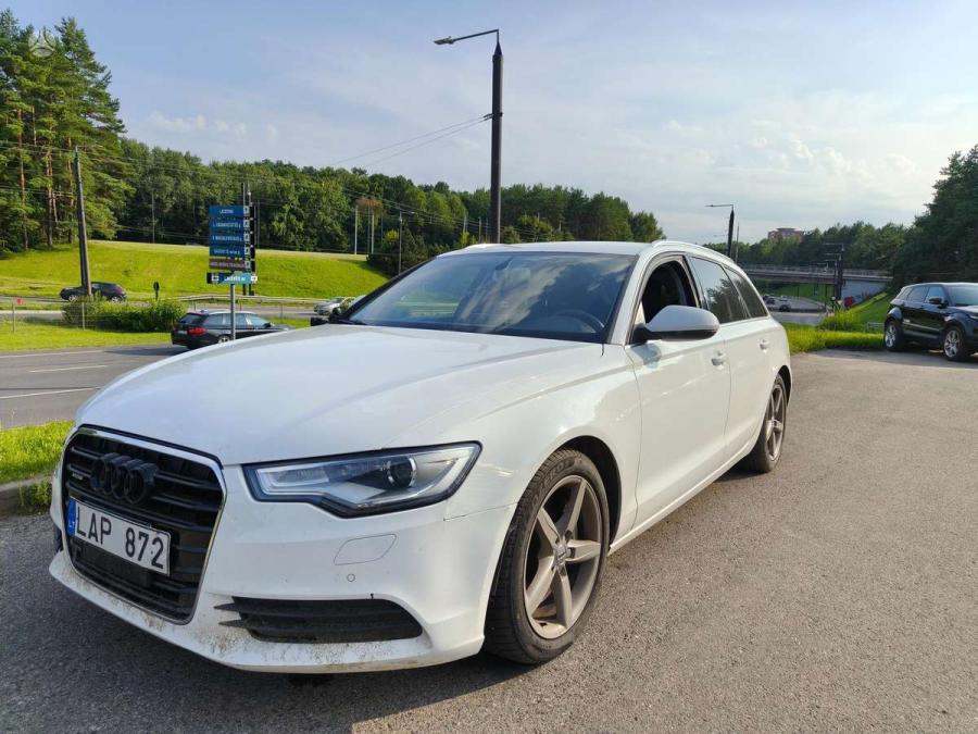 White Audi A6 2014 in Vilnius, with an engine capacity of 2.97 L and mileage of 343 thousand km for 4350 €, photo 6 on AUTOMOTO.COM.LV