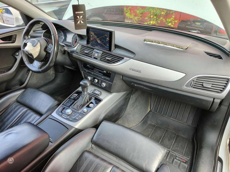 White Audi A6 2014 in Vilnius, with an engine capacity of 2.97 L and mileage of 343 thousand km for 4350 €, photo 13 on AUTOMOTO.COM.LV