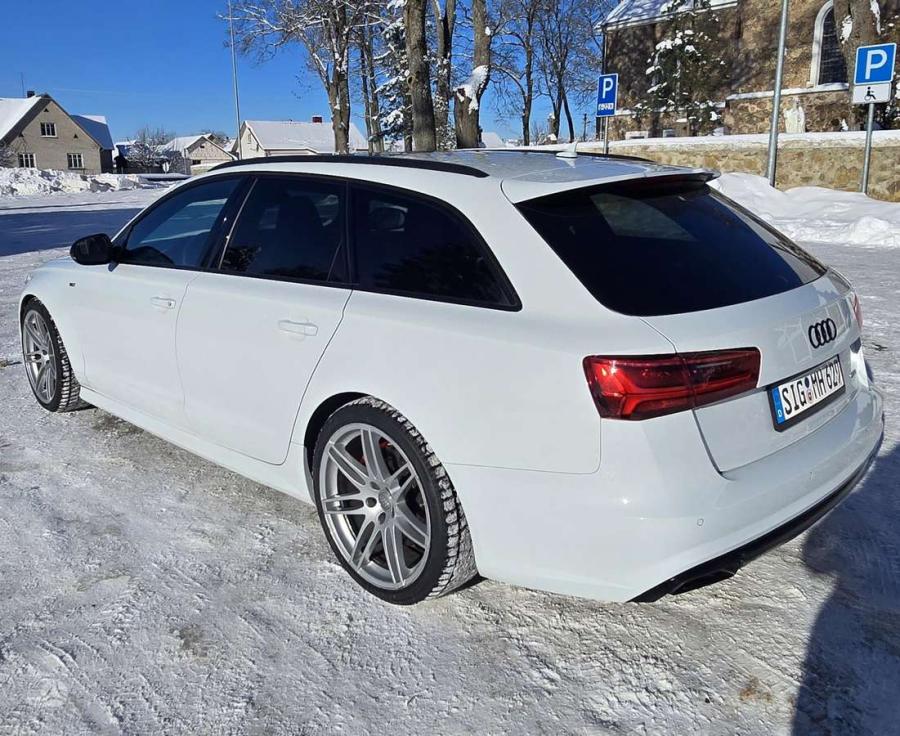 White Audi A6 2015 in Vilnius, with an engine capacity of 3.00 L and mileage of 159 thousand km for 20999 €, photo 5 on AUTOMOTO.COM.LV