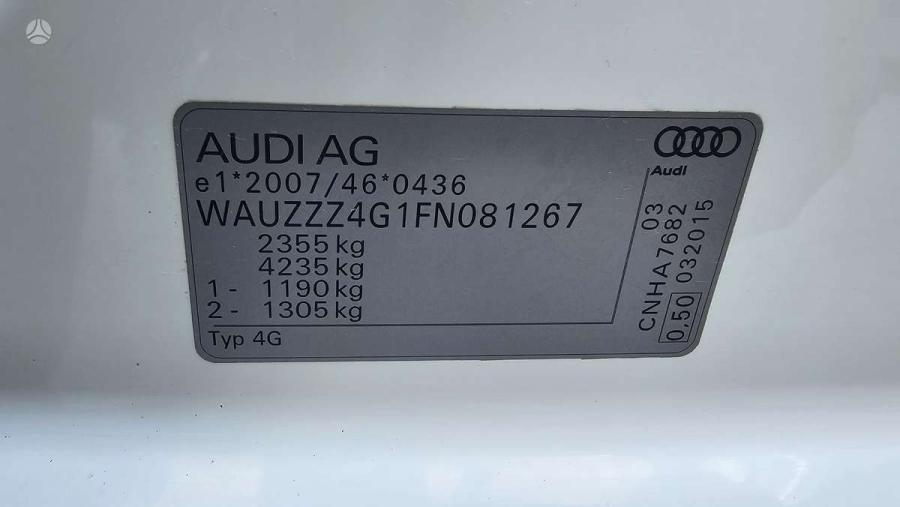 White Audi A6 2015 in Kaunas, with an engine capacity of 1.97 L and mileage of 291 thousand km for 11200 €, photo 31 on AUTOMOTO.COM.LV