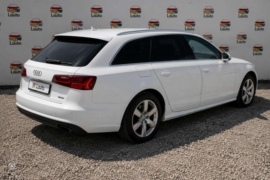 White Audi A6 2015 in Vilnius, with an engine capacity of 3.00 L and mileage of 284 thousand km for 10890 €, photo 4 on AUTOMOTO.COM.LV