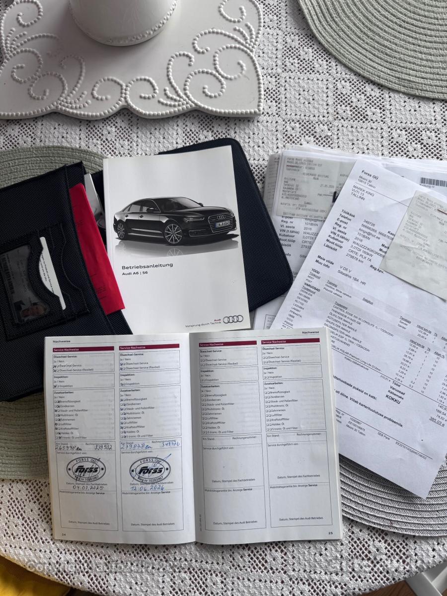 White Audi A6 2015 in Tallinn, with an engine capacity of 3.00 L and mileage of 281 thousand km for 15900 €, photo 20 on AUTOMOTO.COM.LV