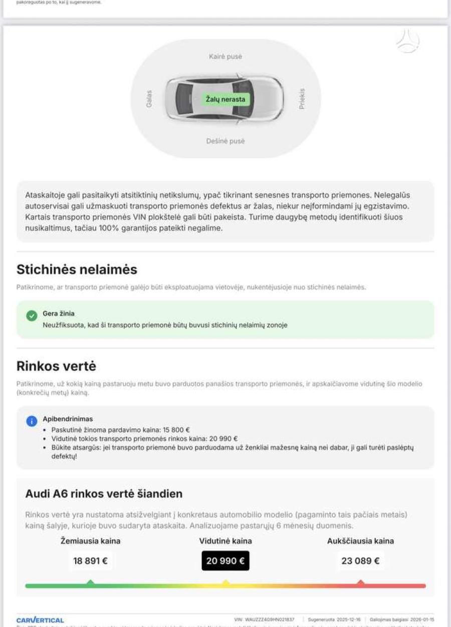 White Audi A6 2016 in Prienai, with an engine capacity of 1.97 L and mileage of 201 thousand km for 13950 €, photo 39 on AUTOMOTO.COM.LV