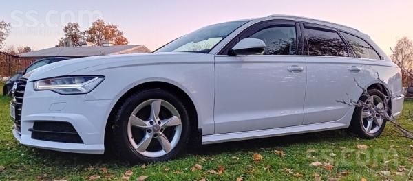 White Audi A6 2018 in Riga, with an engine capacity of 2.00 L and mileage of 135 thousand km for 18718 €, photo 2 on AUTOMOTO.COM.LV