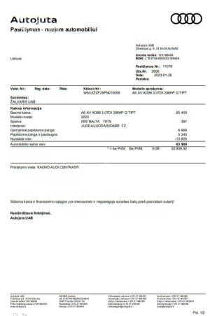 Белый Ауди А6 2023 в Электренай, объемом двигателя 3.00 л и пробегом 177 тыс. км за 25995 €, фото 30 на AUTOMOTO.COM.LV