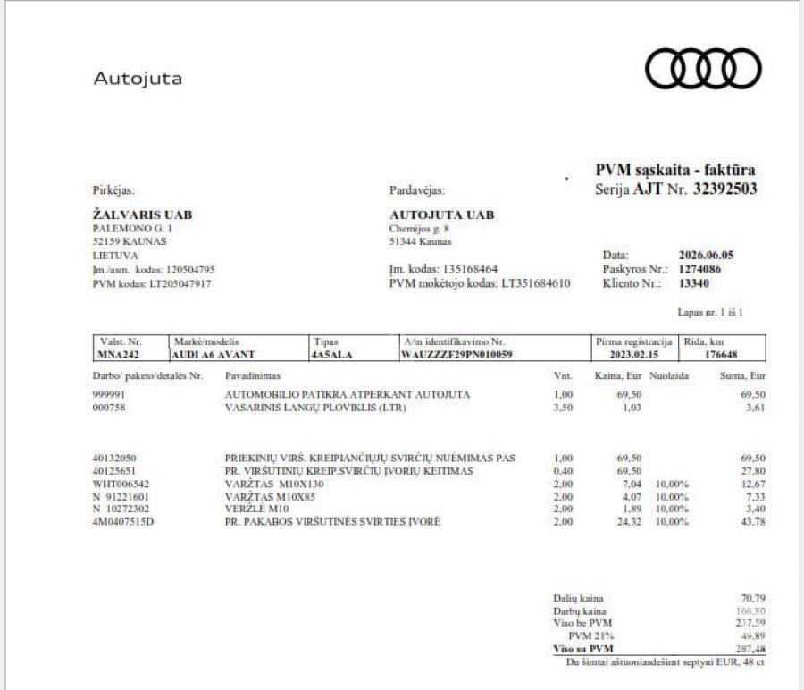 Белый Ауди А6 2023 в Электренай, объемом двигателя 3.00 л и пробегом 177 тыс. км за 25995 €, фото 32 на AUTOMOTO.COM.LV