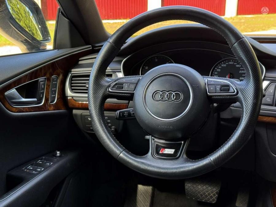Black Audi A7 Sportback 2011 in Prienai, with an engine capacity of 3.00 L and mileage of 315 thousand km for 13350 €, photo 21 on AUTOMOTO.COM.LV