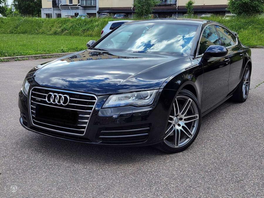Black Audi A7 Sportback 2011 in Vilnius, with an engine capacity of 3.00 L and mileage of 295 thousand km for 11300 €, photo 1 on AUTOMOTO.COM.LV