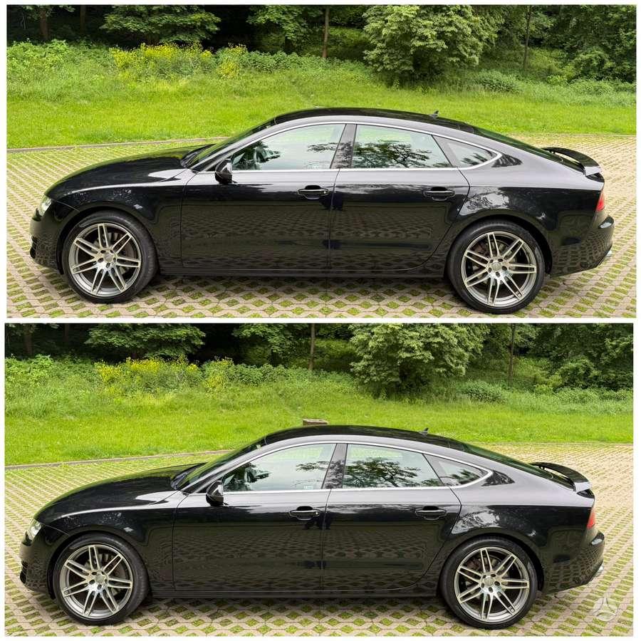 Black Audi A7 Sportback 2011 in Vilnius, with an engine capacity of 2.97 L and mileage of 295 thousand km for 10750 €, photo 21 on AUTOMOTO.COM.LV
