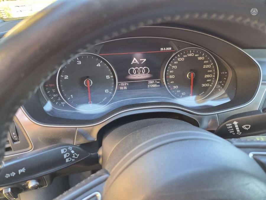 Melns Audi A7 Sportback 2011 Kauņa, ar dzinēja tilpumu 2.97 L un nobraukumu 272 tūkst. km par 11000 €, foto 9 vietnē AUTOMOTO.COM.LV