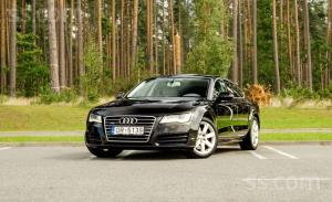 Black Audi A7 Sportback 2011 in Riga, with an engine capacity of 3.00 L and mileage of 305 thousand km for 11490 €, photo  on AUTOMOTO.COM.LV