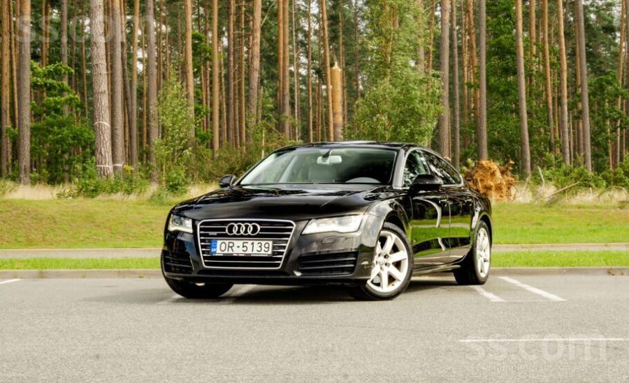 Black Audi A7 Sportback 2011 in Riga, with an engine capacity of 3.00 L and mileage of 305 thousand km for 11490 €, photo 1 on AUTOMOTO.COM.LV