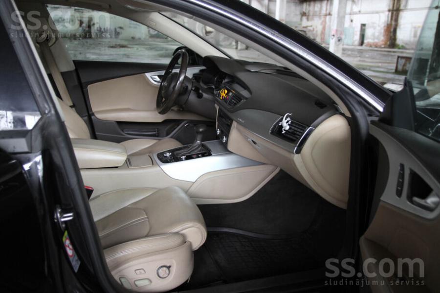 Melns Audi A7 Sportback 2012 Daugavpils, ar dzinēja tilpumu 3.00 L un nobraukumu 308 tūkst. km par 13500 €, foto 7 vietnē AUTOMOTO.COM.LV