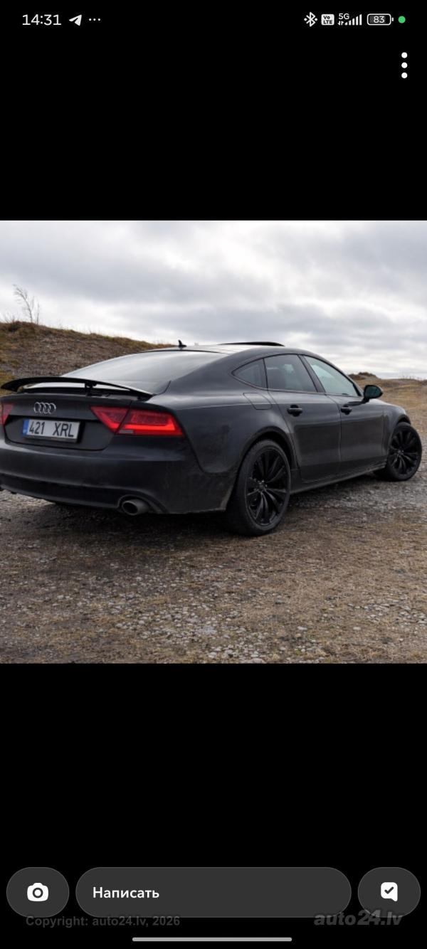 Black Audi A7 Sportback 2013 in Tallinn, with an engine capacity of 3.00 L and mileage of 208 thousand km for 13500 €, photo 1 on AUTOMOTO.COM.LV