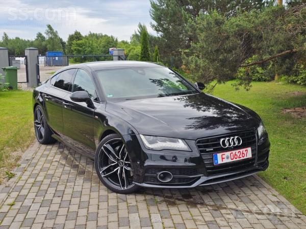 Black Audi A7 Sportback 2013 in Riga, with an engine capacity of 3.00 L and mileage of 237 thousand km for 15777 €, photo 1 on AUTOMOTO.COM.LV