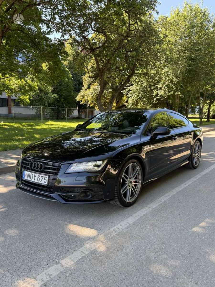 Black Audi A7 Sportback 2013 in Jonava, with an engine capacity of 2.97 L and mileage of 328 thousand km for 16399 €, photo 1 on AUTOMOTO.COM.LV
