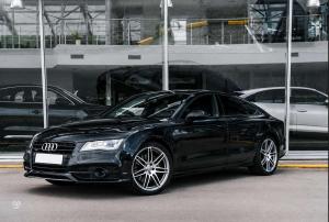 Melns Audi A7 Sportback 2013 Viļņa, ar dzinēja tilpumu 2.97 L un nobraukumu 327 tūkst. km par 13300 €, foto  vietnē AUTOMOTO.COM.LV