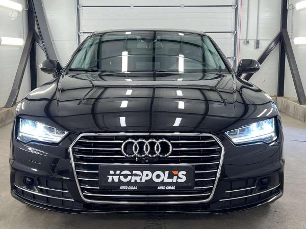 Black Audi A7 Sportback 2015 in Vilnius, with an engine capacity of 3.00 L and mileage of 144 thousand km for 17900 €, photo 3 on AUTOMOTO.COM.LV