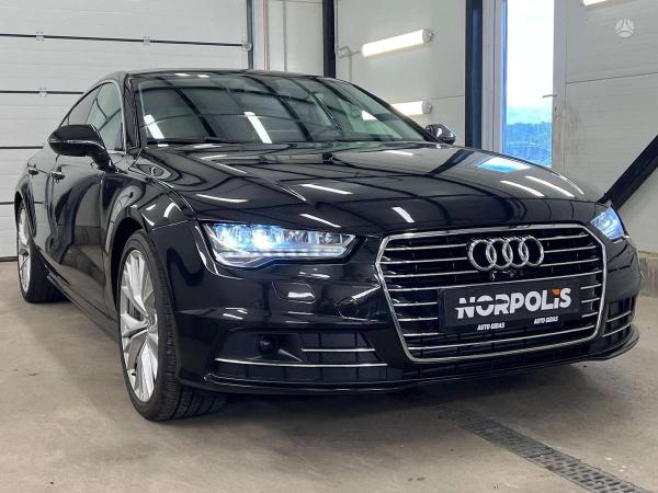 Black Audi A7 Sportback 2015 in Vilnius, with an engine capacity of 3.00 L and mileage of 144 thousand km for 17900 €, photo 4 on AUTOMOTO.COM.LV