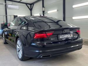 Black Audi A7 Sportback 2015 in Vilnius, with an engine capacity of 3.00 L and mileage of 144 thousand km for 17900 €, photo 8 on AUTOMOTO.COM.LV