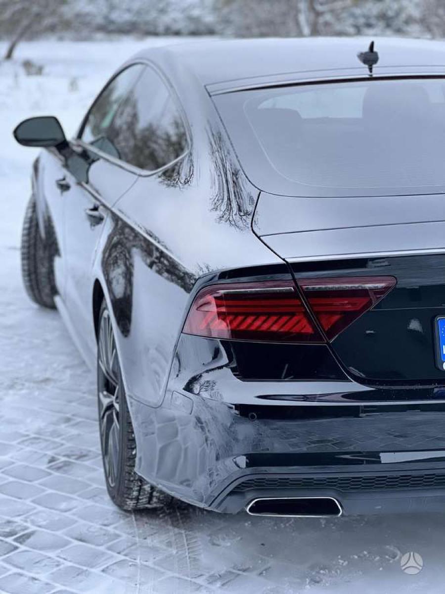 Black Audi A7 Sportback 2016 in Vilnius, with an engine capacity of 3.00 L and mileage of 120 thousand km for 19900 €, photo 18 on AUTOMOTO.COM.LV