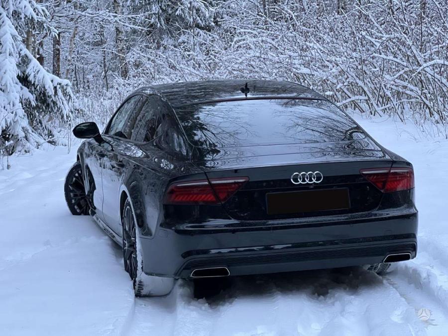 Black Audi A7 Sportback 2016 in Vilnius, with an engine capacity of 3.00 L and mileage of 120 thousand km for 19900 €, photo 31 on AUTOMOTO.COM.LV