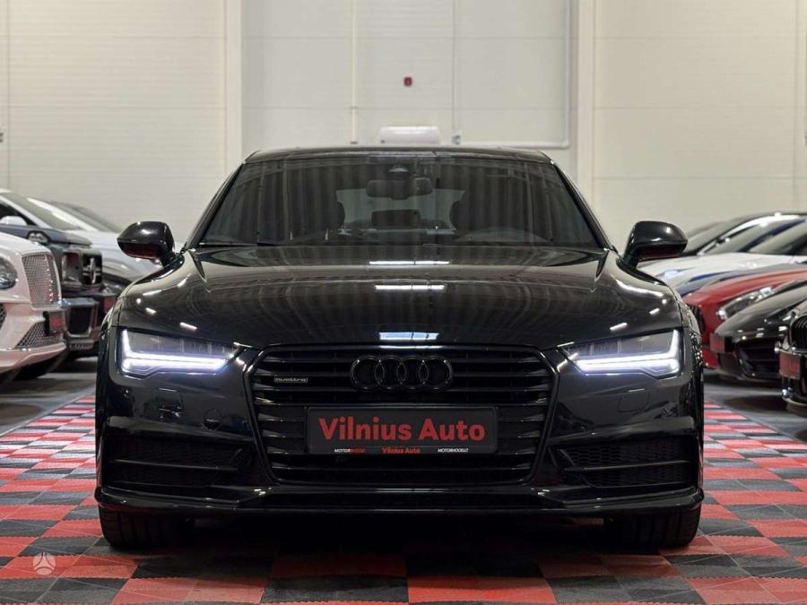 Black Audi A7 Sportback 2016 in Vilnius, with an engine capacity of 3.00 L and mileage of 201 thousand km for 18990 €, photo 3 on AUTOMOTO.COM.LV