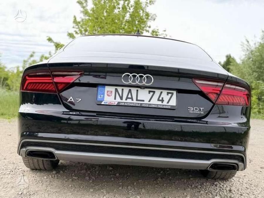 Black Audi A7 Sportback 2016 in Siauliai, with an engine capacity of 3.00 L and mileage of 236 thousand km for 15950 €, photo 7 on AUTOMOTO.COM.LV