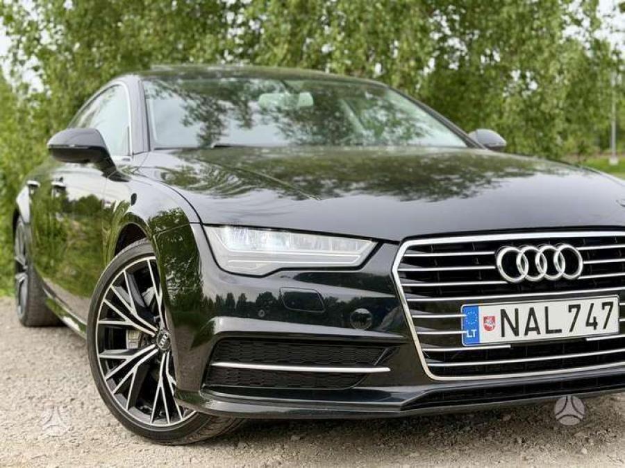 Black Audi A7 Sportback 2016 in Siauliai, with an engine capacity of 3.00 L and mileage of 236 thousand km for 15950 €, photo 14 on AUTOMOTO.COM.LV