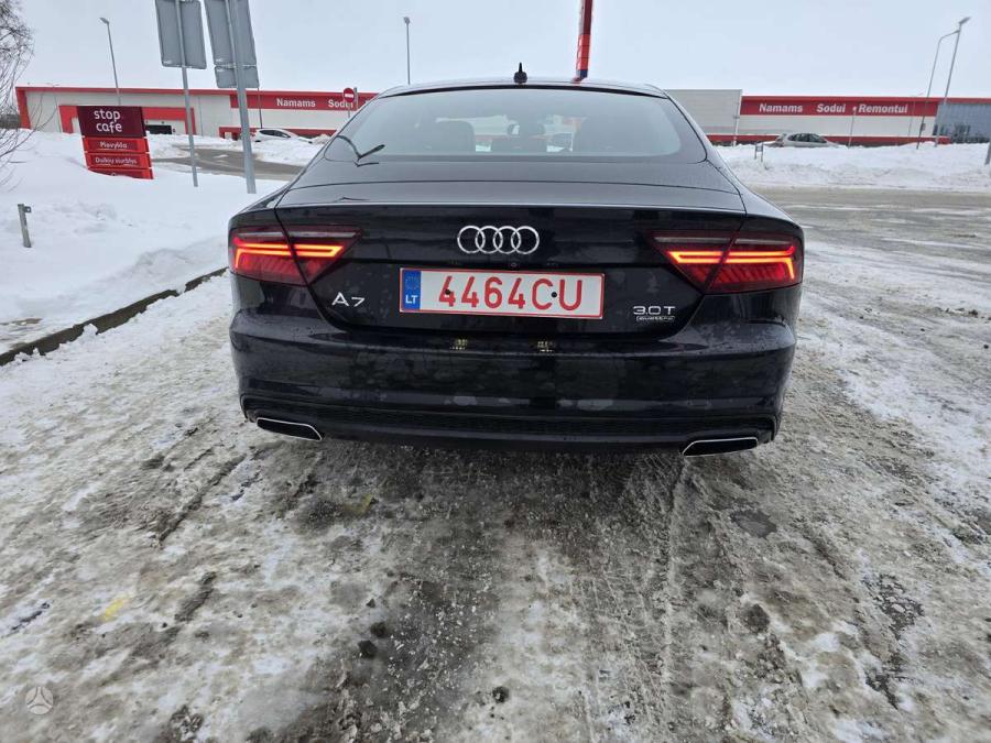 Melns Audi A7 Sportback 2017 Panevēža, ar dzinēja tilpumu 3.00 L un nobraukumu 217 tūkst. km par 22950 €, foto 7 vietnē AUTOMOTO.COM.LV