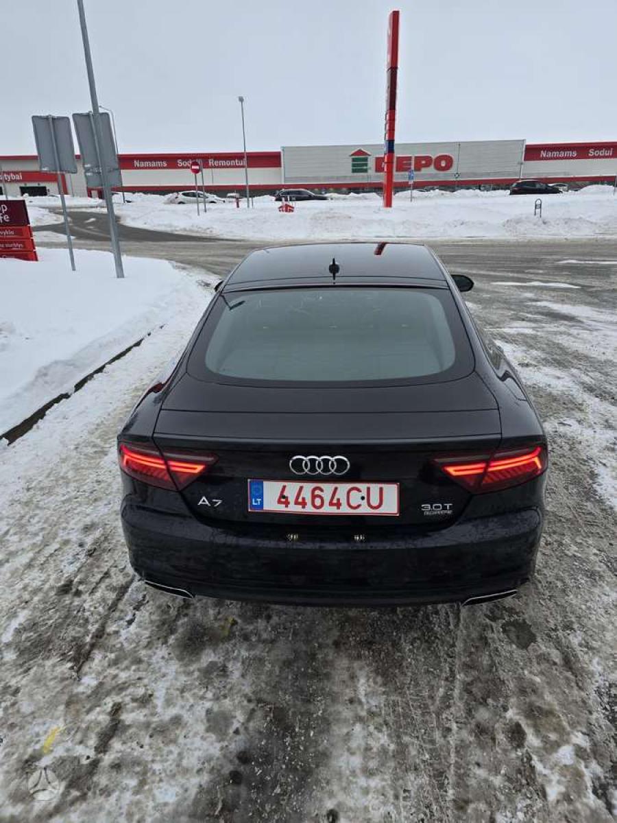 Melns Audi A7 Sportback 2017 Panevēža, ar dzinēja tilpumu 3.00 L un nobraukumu 217 tūkst. km par 22950 €, foto 8 vietnē AUTOMOTO.COM.LV