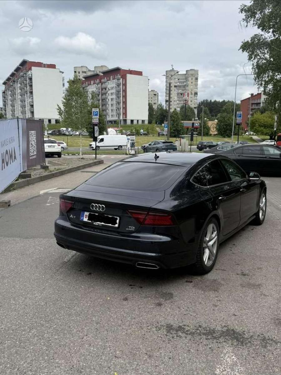 Melns Audi A7 Sportback 2017 Viļņa, ar dzinēja tilpumu 2.97 L un nobraukumu 270 tūkst. km par 13900 €, foto 4 vietnē AUTOMOTO.COM.LV