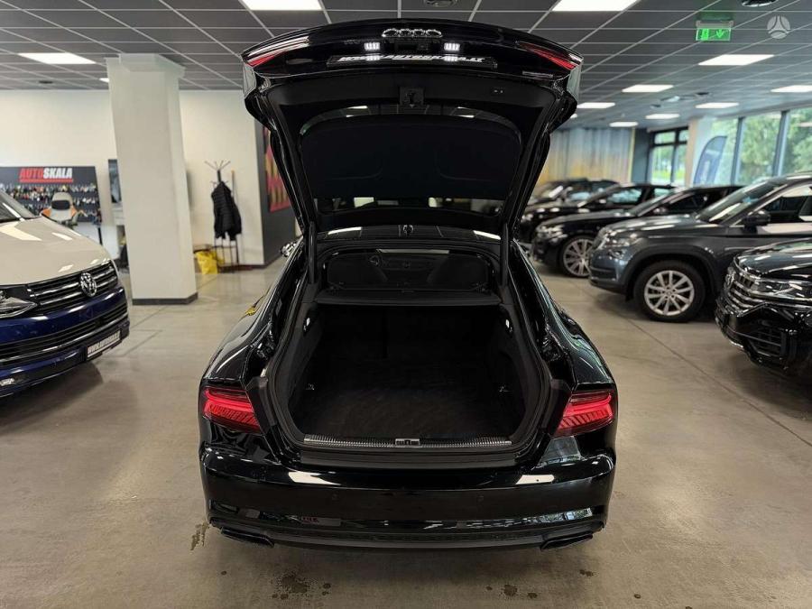 Melns Audi A7 Sportback 2017 Klaipėda, ar dzinēja tilpumu 3.00 L un nobraukumu 228 tūkst. km par 24750 €, foto 37 vietnē AUTOMOTO.COM.LV