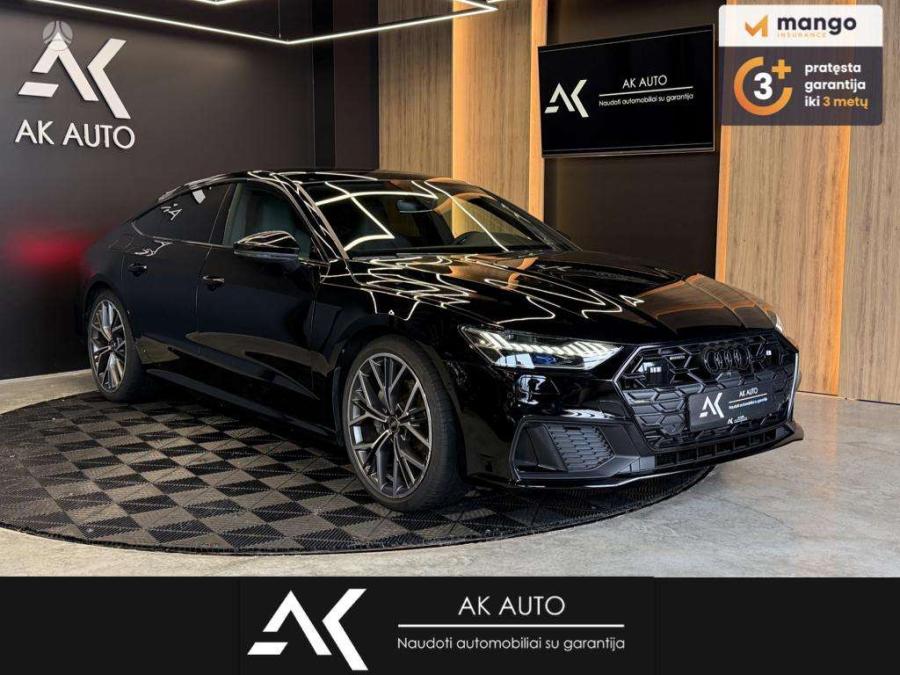 Black Audi A7 Sportback 2023 in Kaunas, with an engine capacity of 1.98 L and mileage of 12 thousand km for 49990 €, photo 1 on AUTOMOTO.COM.LV