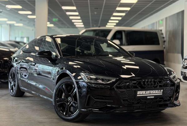 Melns Audi A7 Sportback 2025 Klaipėda, ar dzinēja tilpumu 1.98 L un nobraukumu 16 tūkst. km par 55000 €, foto 1 vietnē AUTOMOTO.COM.LV