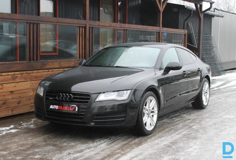 Black Audi A7 Sportback 2011 in Riga, with an engine capacity of 3.00 L and mileage of 288 thousand km for 14590 €, photo 1 on AUTOMOTO.COM.LV
