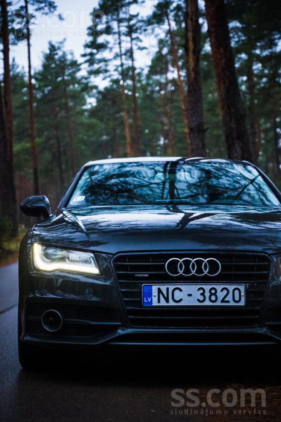 Black Audi A7 Sportback 2011 in Riga, with an engine capacity of 3.00 L and mileage of 266 thousand km for 12900 €, photo 1 on AUTOMOTO.COM.LV