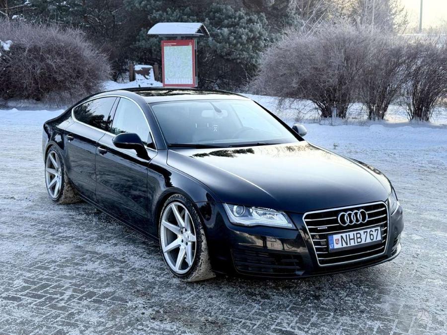 Black Audi A7 Sportback 2012 in Vilnius, with an engine capacity of 3.00 L and mileage of 298 thousand km for 9900 €, photo 1 on AUTOMOTO.COM.LV