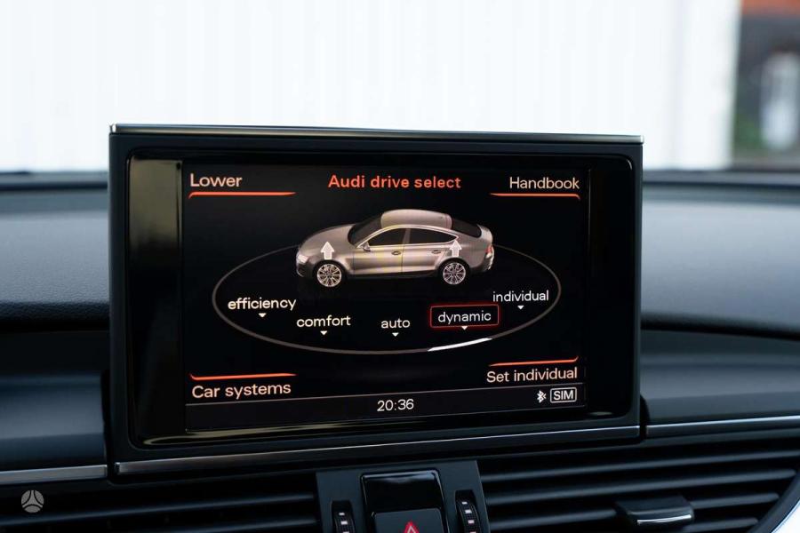 Black Audi A7 Sportback 2013 in Vilnius, with an engine capacity of 3.00 L and mileage of 241 thousand km for 16950 €, photo 33 on AUTOMOTO.COM.LV