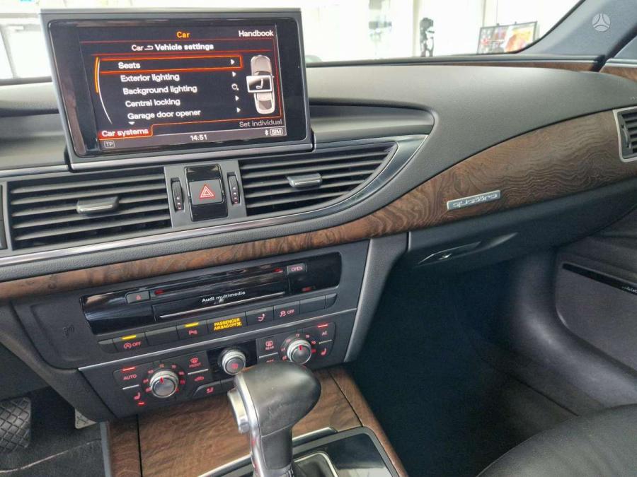 Melns Audi A7 Sportback 2013 Viļņa, ar dzinēja tilpumu 3.00 L un nobraukumu 260 tūkst. km par 13000 €, foto 19 vietnē AUTOMOTO.COM.LV
