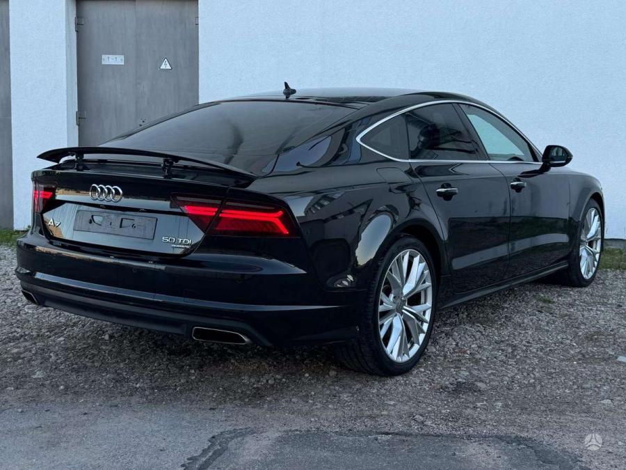 Black Audi A7 Sportback 2015 in Vilnius, with an engine capacity of 3.00 L and mileage of 144 thousand km for 18634 €, photo 7 on AUTOMOTO.COM.LV