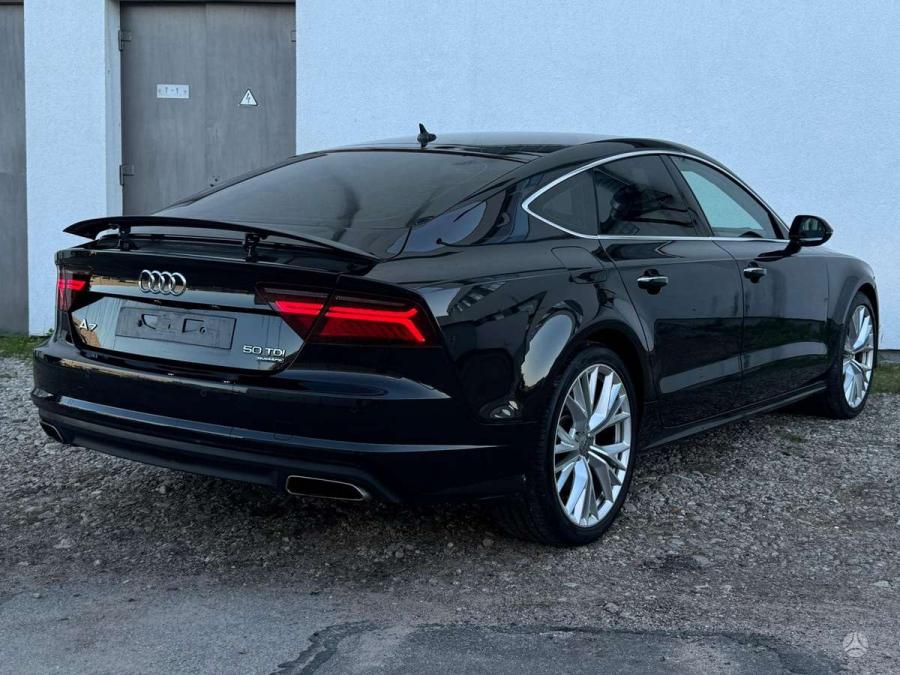 Black Audi A7 Sportback 2015 in Vilnius, with an engine capacity of 3.00 L and mileage of 144 thousand km for 18634 €, photo 8 on AUTOMOTO.COM.LV