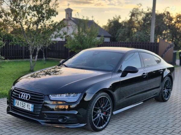 Black Audi A7 Sportback 2015 in Vilnius, with an engine capacity of 3.00 L and mileage of 177 thousand km for 19850 €, photo 1 on AUTOMOTO.COM.LV