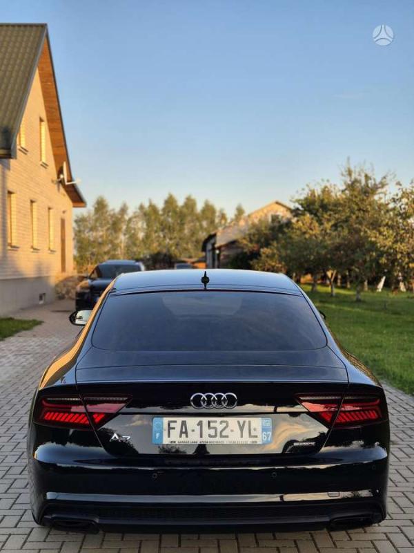 Black Audi A7 Sportback 2015 in Vilnius, with an engine capacity of 3.00 L and mileage of 177 thousand km for 19850 €, photo 7 on AUTOMOTO.COM.LV