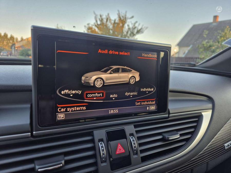 Black Audi A7 Sportback 2015 in Vilnius, with an engine capacity of 3.00 L and mileage of 177 thousand km for 19850 €, photo 27 on AUTOMOTO.COM.LV