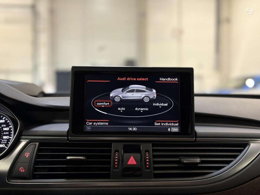 Black Audi A7 Sportback 2015 in Vilnius, with an engine capacity of 3.00 L and mileage of 192 thousand km for 11500 €, photo 56 on AUTOMOTO.COM.LV