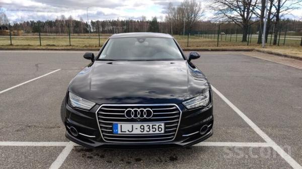 Black Audi A7 Sportback 2017 in Valmiera, with an engine capacity of 3.00 L and mileage of 245 thousand km for 18999 €, photo 1 on AUTOMOTO.COM.LV