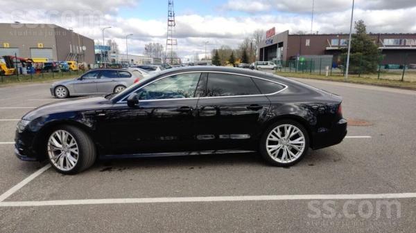 Black Audi A7 Sportback 2017 in Valmiera, with an engine capacity of 3.00 L and mileage of 245 thousand km for 18999 €, photo 3 on AUTOMOTO.COM.LV